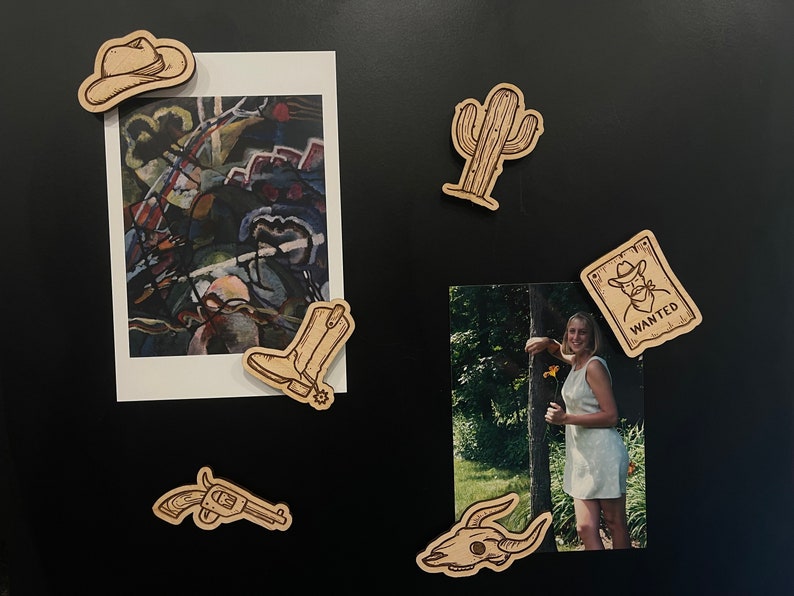 Wild West Cowboy Engraved Wood Magnets 6 Pack | Refrigerator Magnets ...