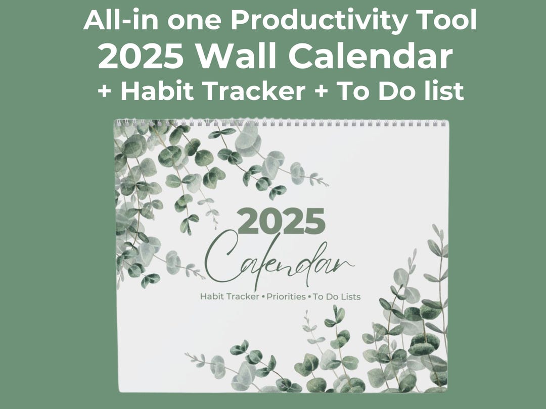 2025 Wall Calendar With Habit Tracker, to Do List, and Priorities ...