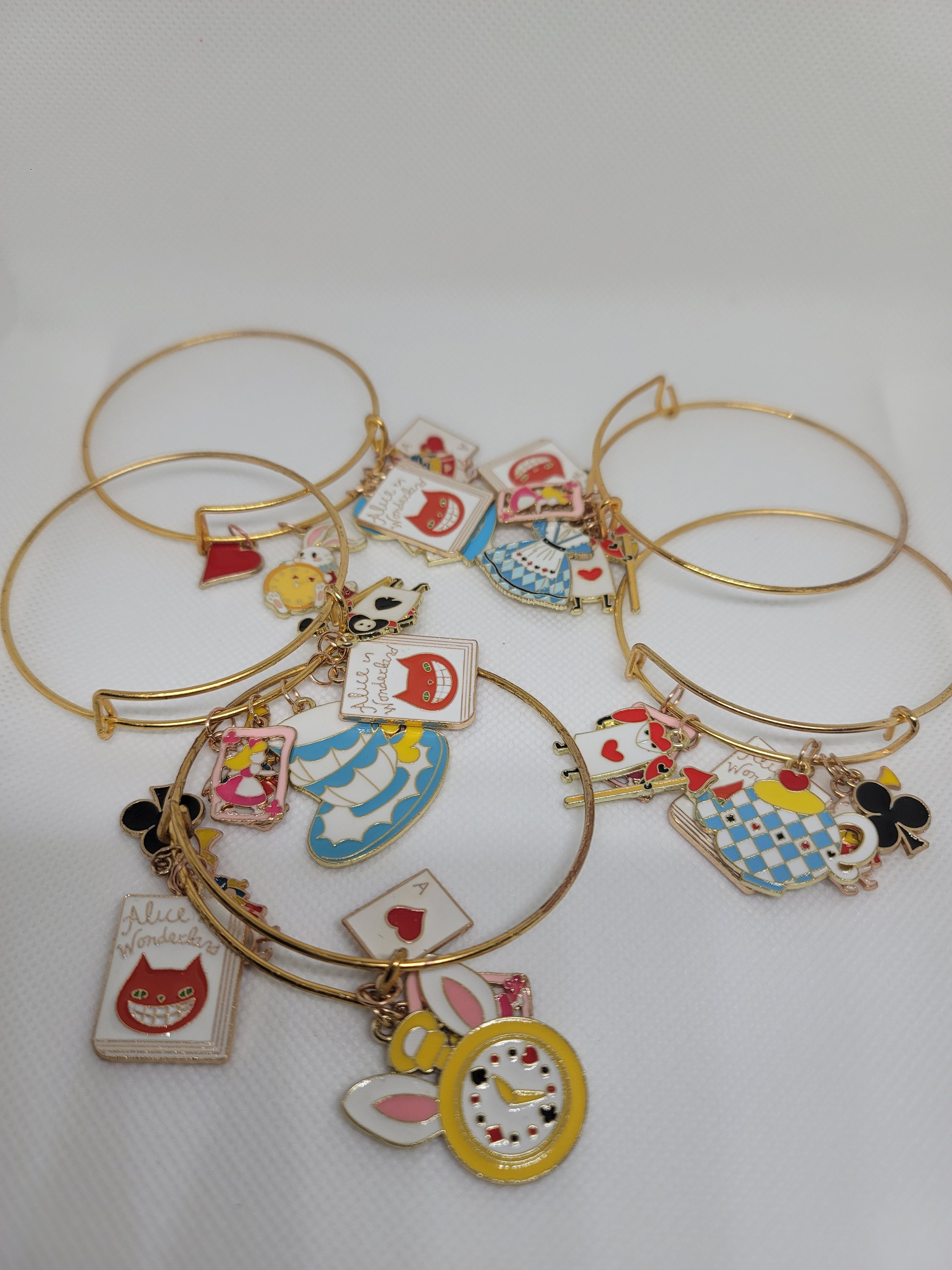 Alice Lost in Wonder Land Inspired Charmed Bangles - Etsy