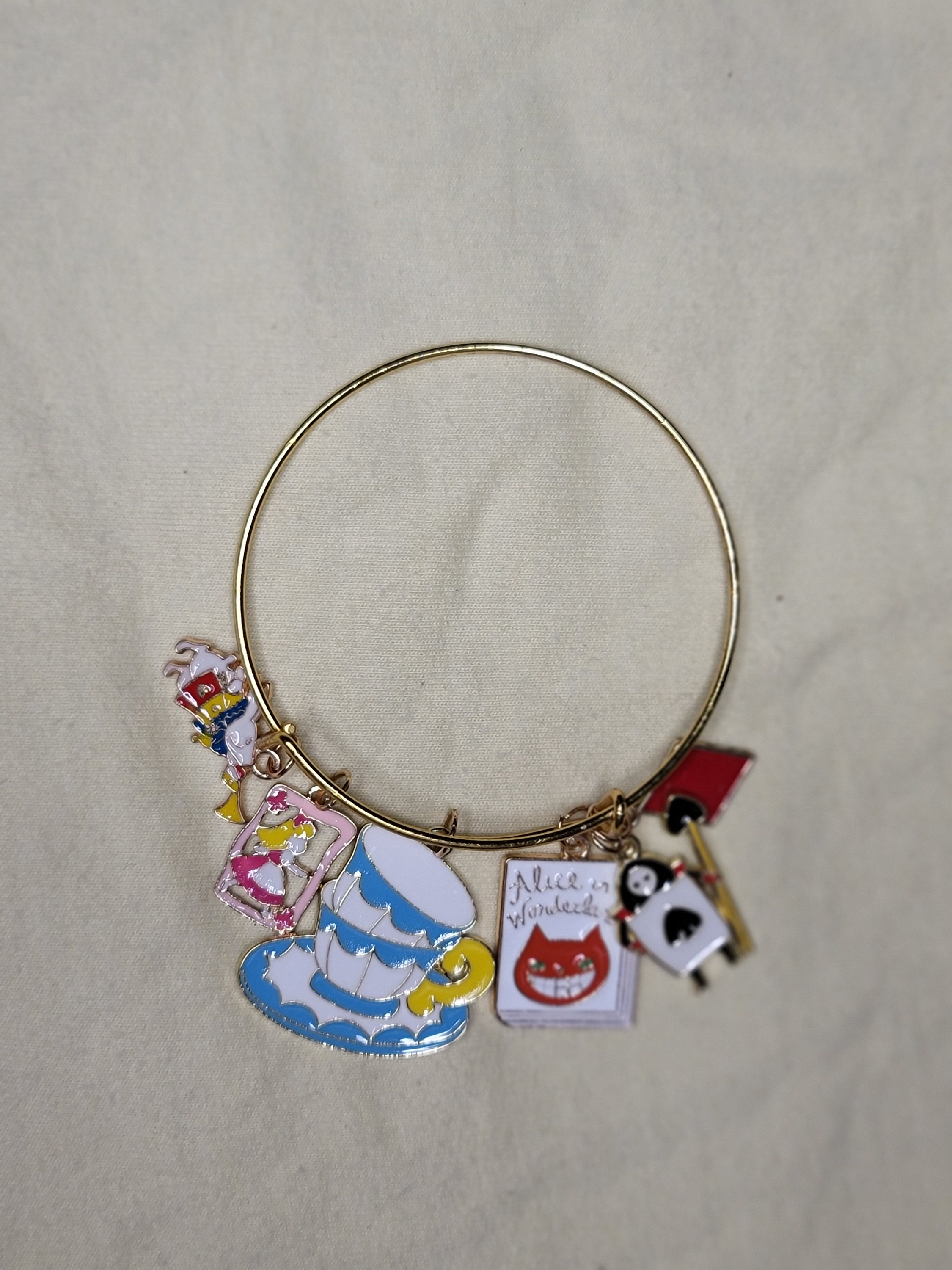 Alice Lost in Wonder Land Inspired Charmed Bangles - Etsy