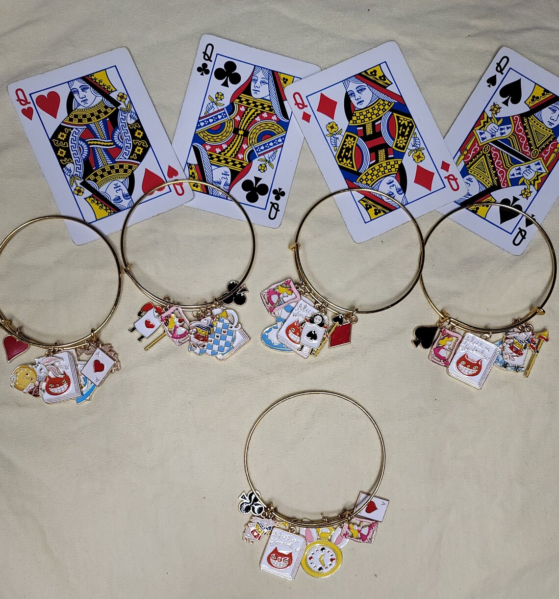 Alice Lost in Wonder Land Inspired Charmed Bangles - Etsy