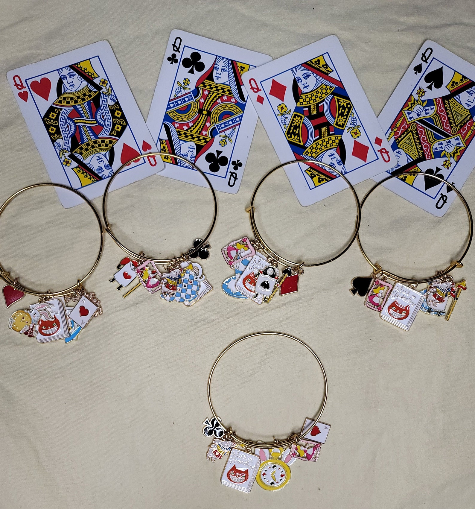 Alice Lost in Wonder Land Inspired Charmed Bangles - Etsy