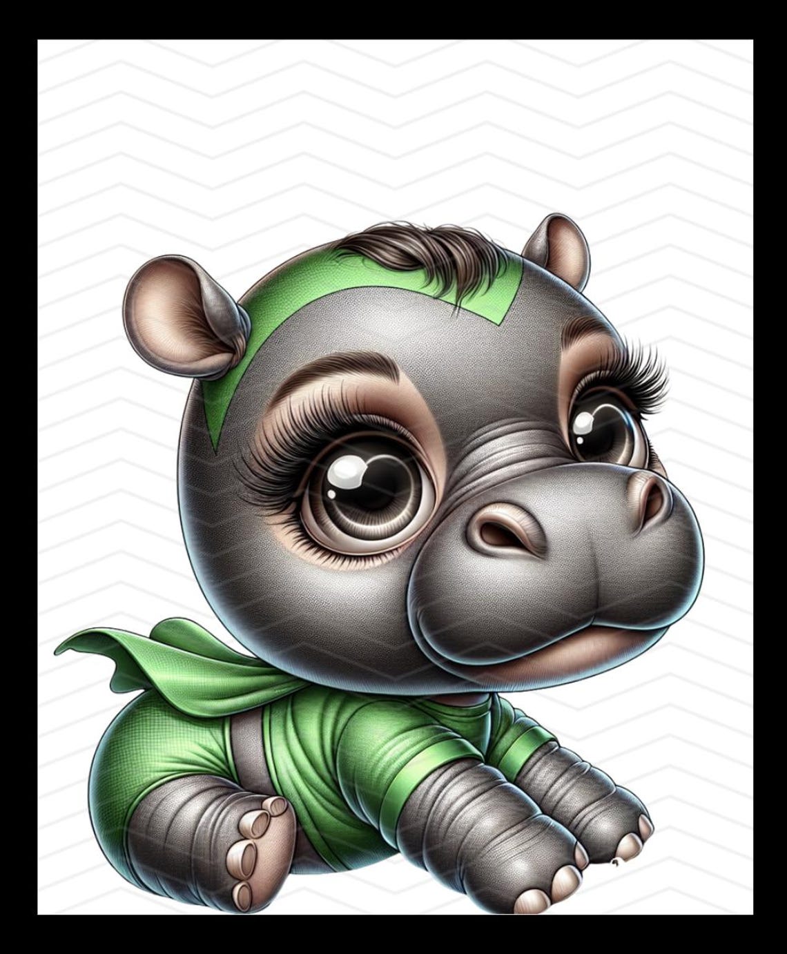 Superhero Baby Animal Hippo - Etsy