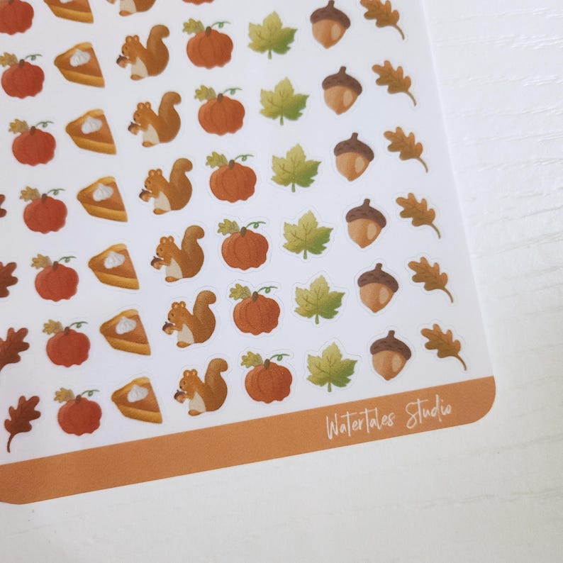 Fall Mini Stickers - Hand Illustrated Super Tiny Autumn Stickers for ...