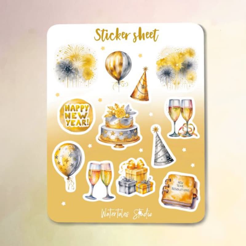 New Year Sticker - Etsy