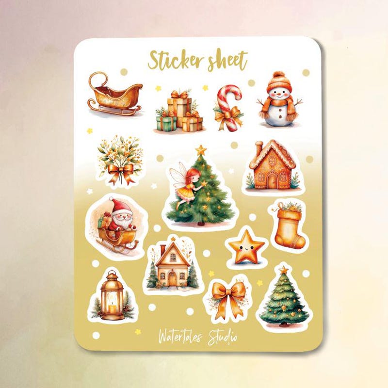 Christmas Stickers Sheet - Etsy