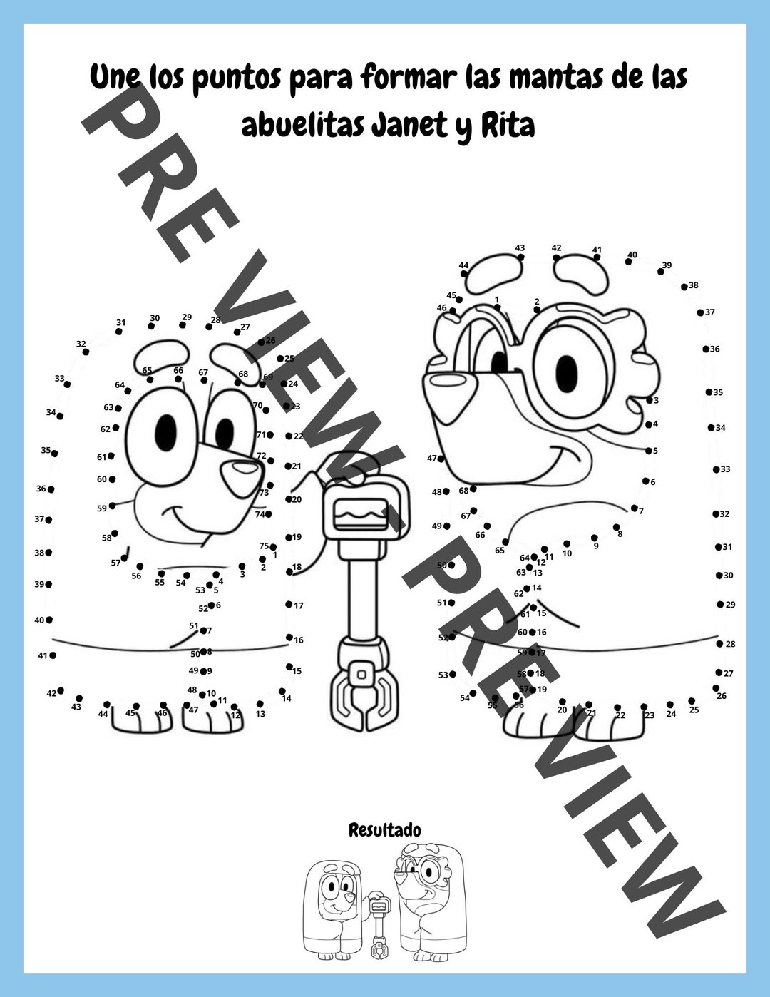 Bluey dot to dot une los puntos - Etsy España