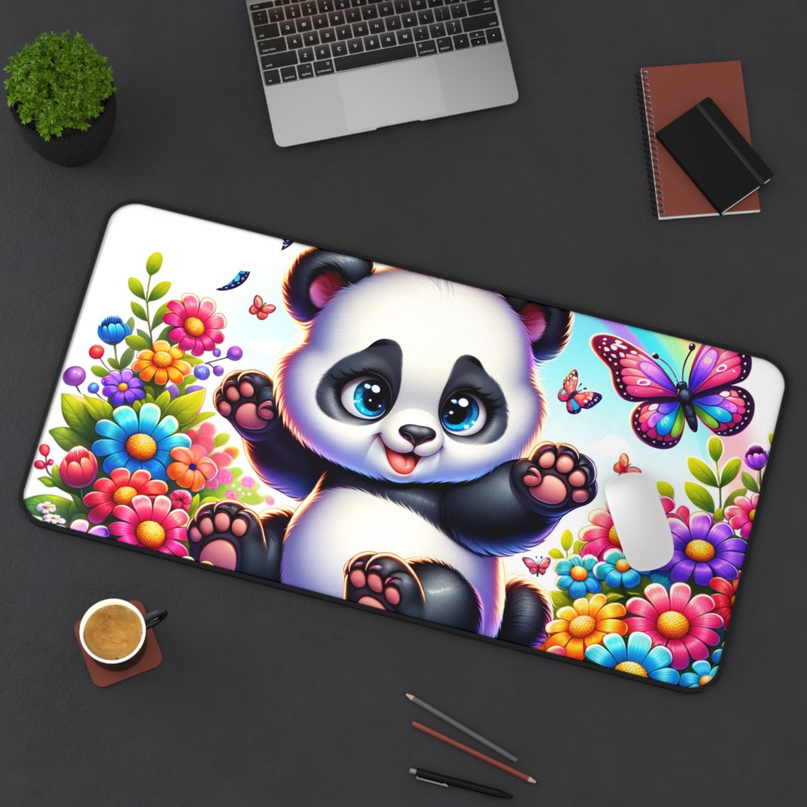 Adorable Panda Deskmat Kid Cute Panda Illustration Boy Panda Bear ...