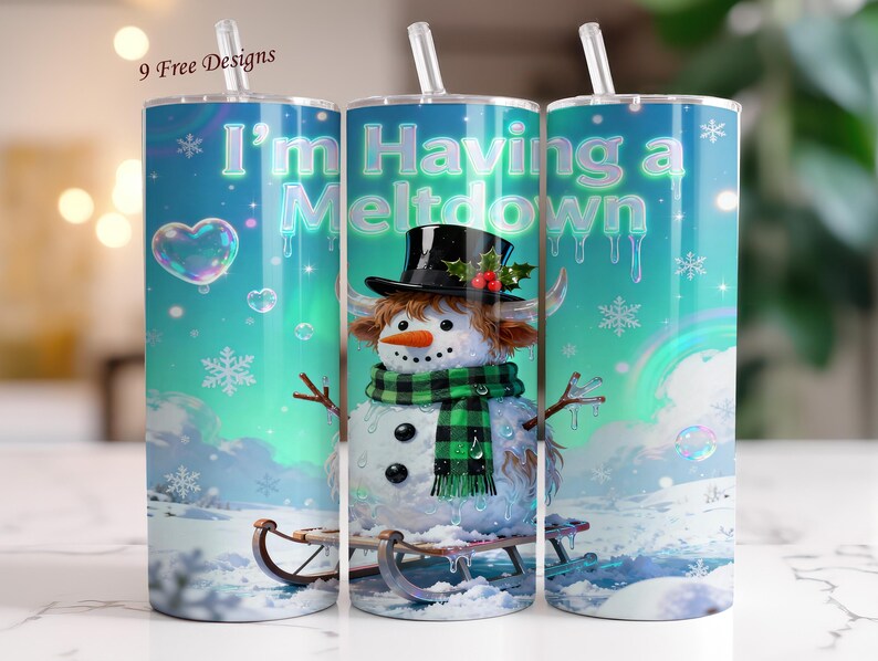 Frutiger Aero Melting Snowman PNG, Christmas Sublimation Design ...