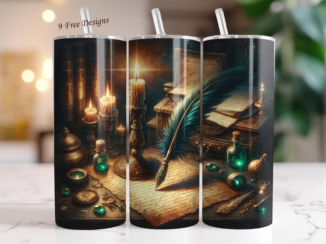 Mystical Writer Tumbler Wrap, Vintage Alchemy Design (digital Download ...