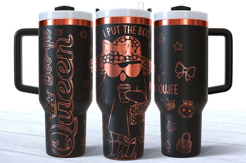 Boo-jie Queen Halloween 40oz Tumbler SVG Design, Boujee Queen Ghost SVG ...