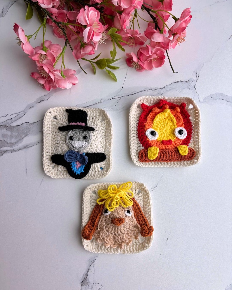 PDF CROCHET PATTERN DIGITAL | 3in1 Granny Square Flame Scarecrow Dog ...