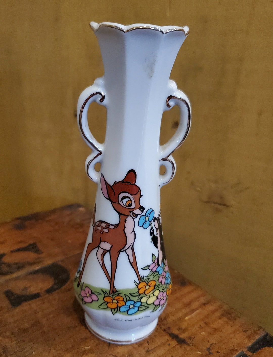 Disney Bambi Vase With Flower The Skunk Etsy
