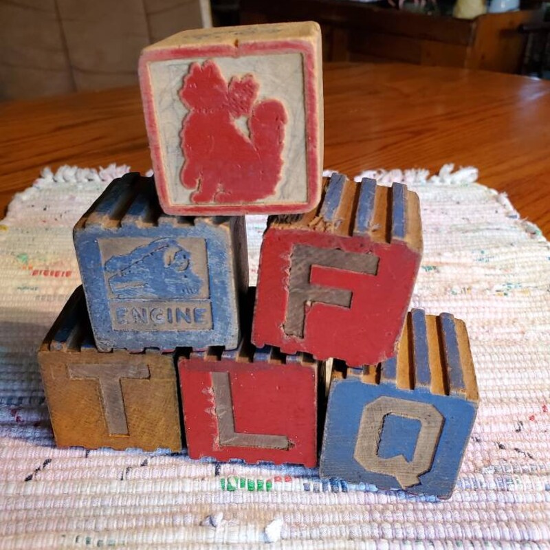 Antique Wooden Building Blocks - Etsy