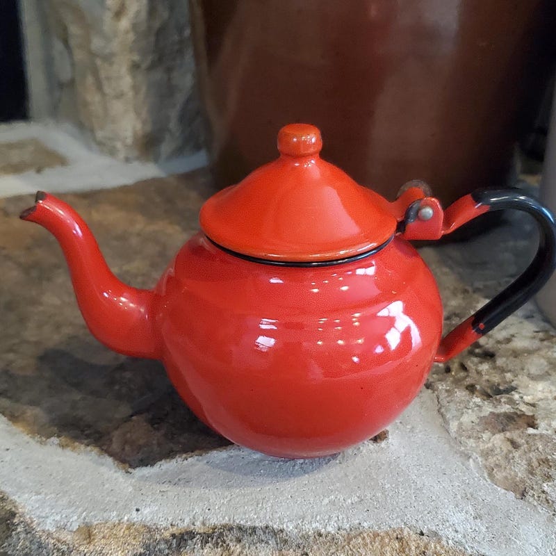 Red Teapot - Etsy