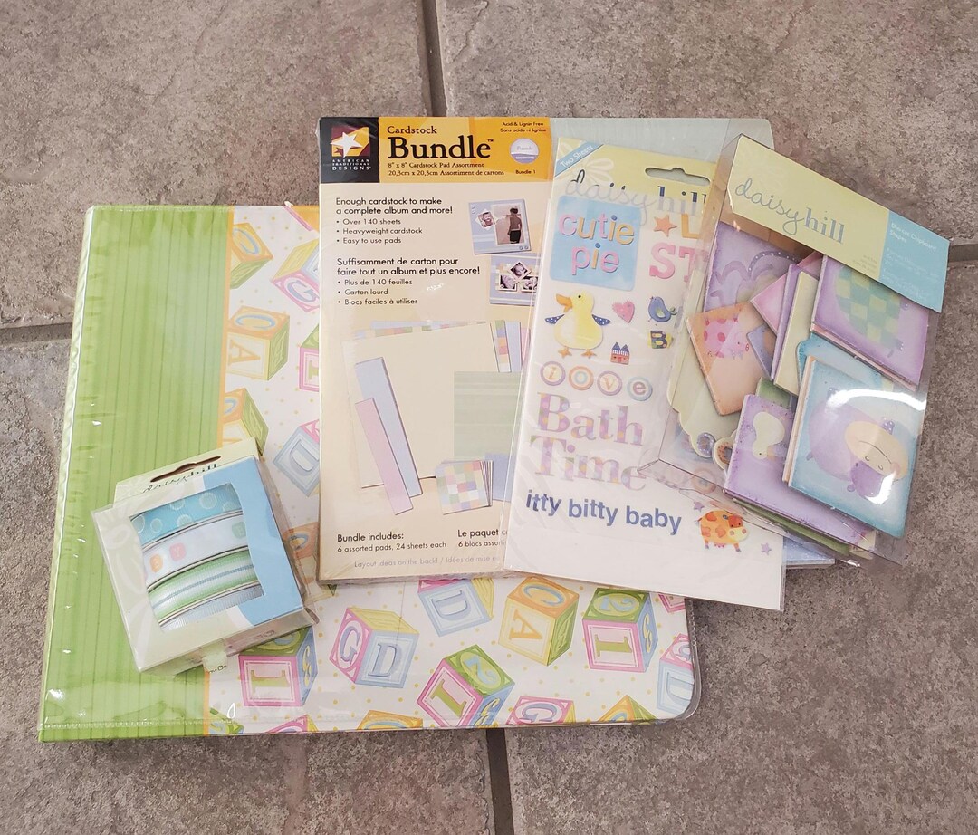 Baby Scrapbook Kit, NEW. Album, Papers, Embellishments, Ribbons - Etsy