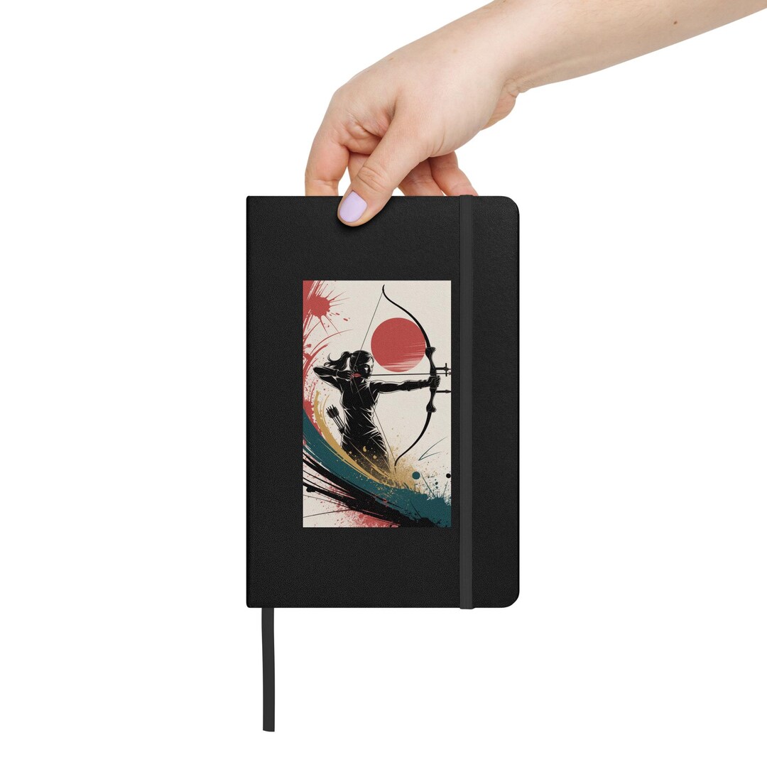 Archer With Bow and Arrow • Japanese Ink Art With Red Sun • Explosion ...