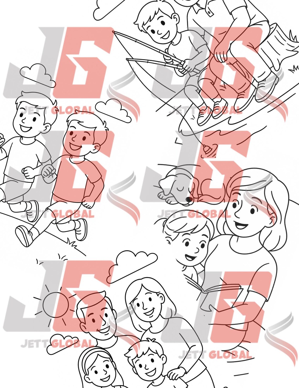 Family Fun Coloring Book, Custom Coloring Book Pages, Family Moments ...