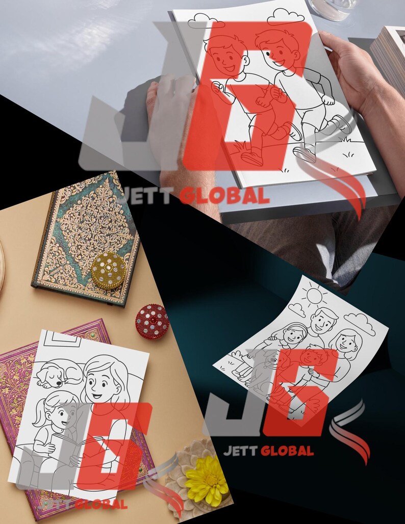 Family Fun Coloring Book, Custom Coloring Book Pages, Family Moments ...