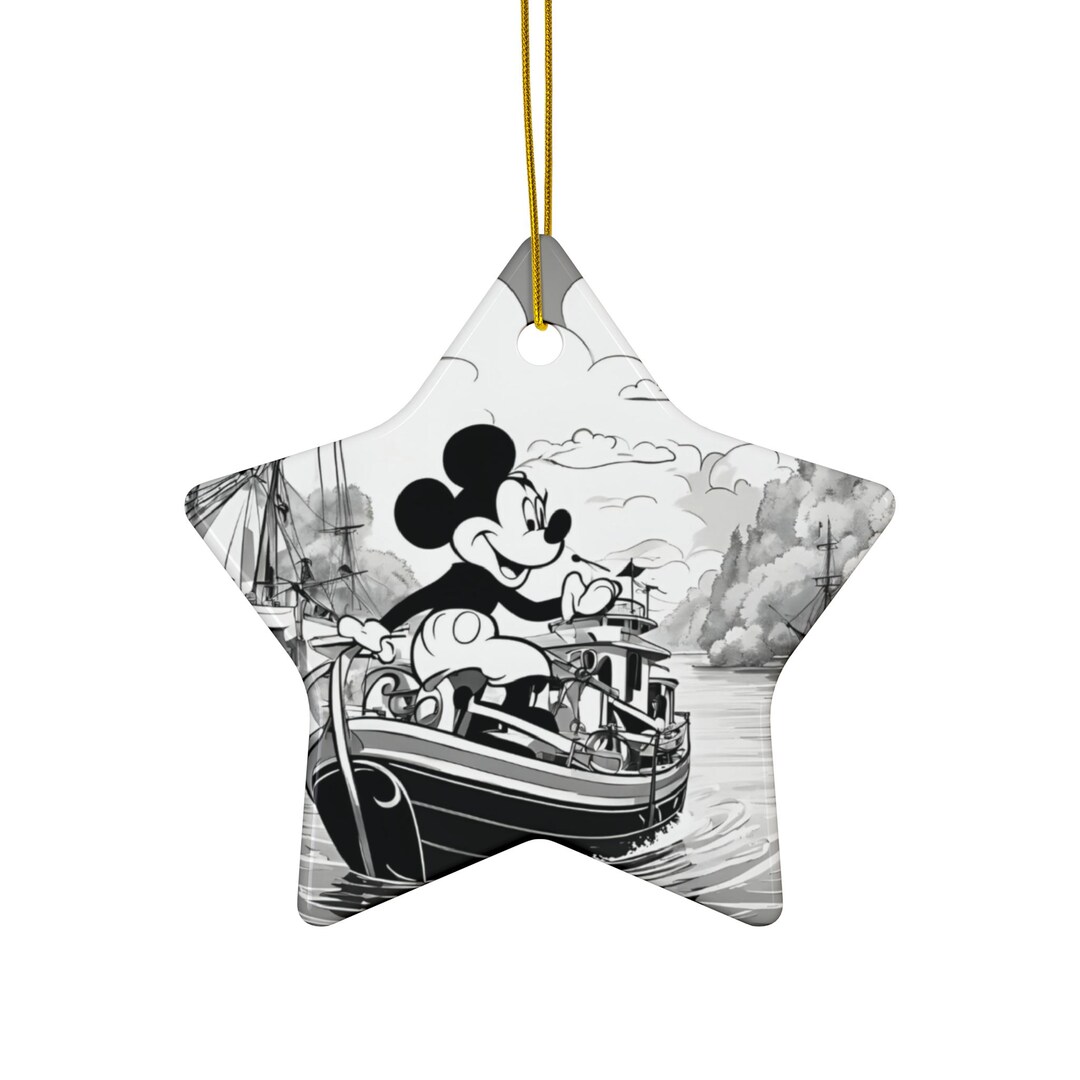Mickey Mouse Ornament Steamboat Willie Ornament Star Shape, Disney ...