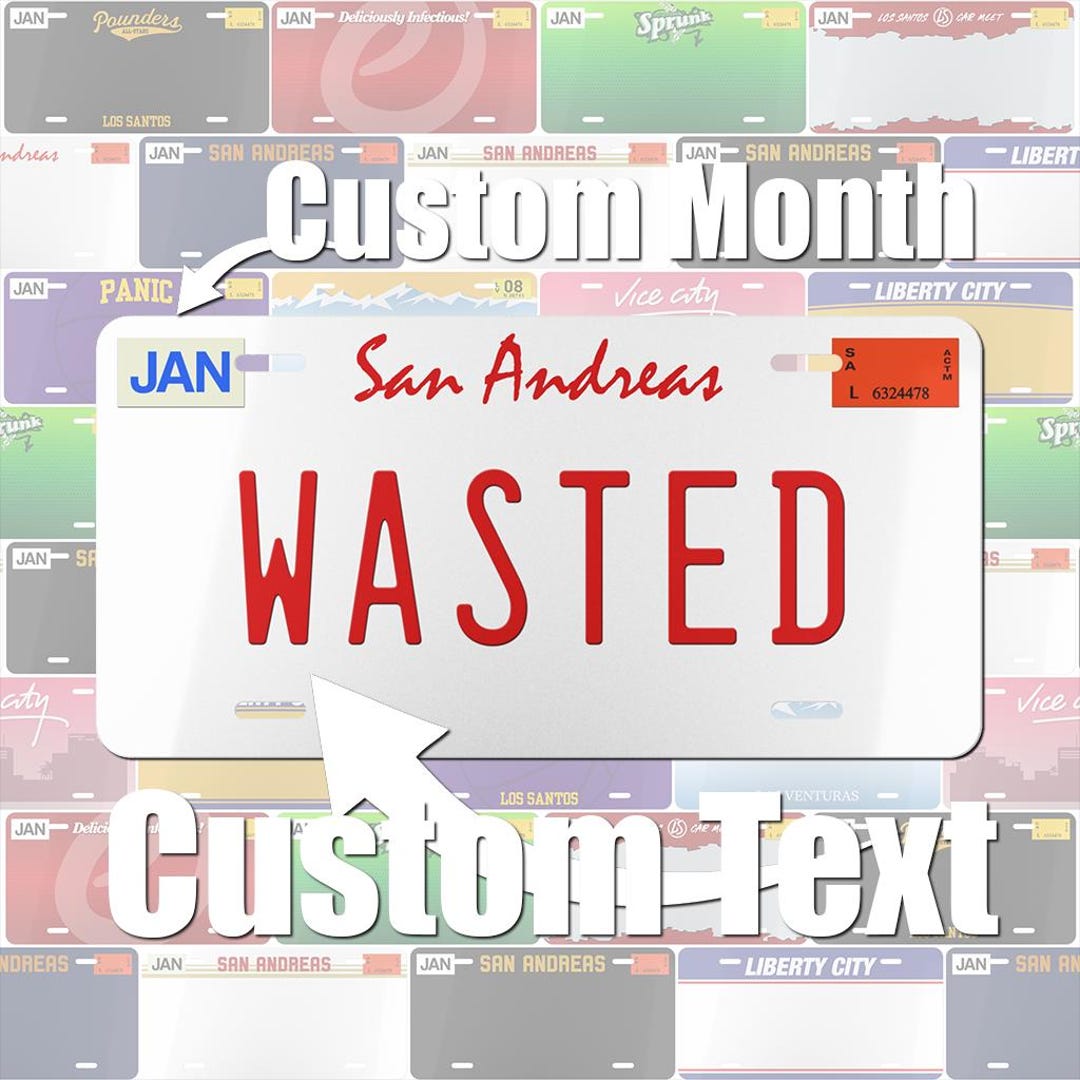 Grand Theft Auto Customized San Andreas Current License Plate, GTA ...