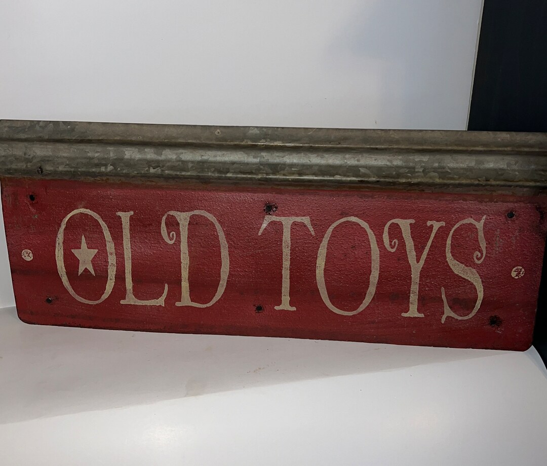 Old Toys Sign, Metal Roofing Sign, Christmas Decor, Primitive Christmas ...
