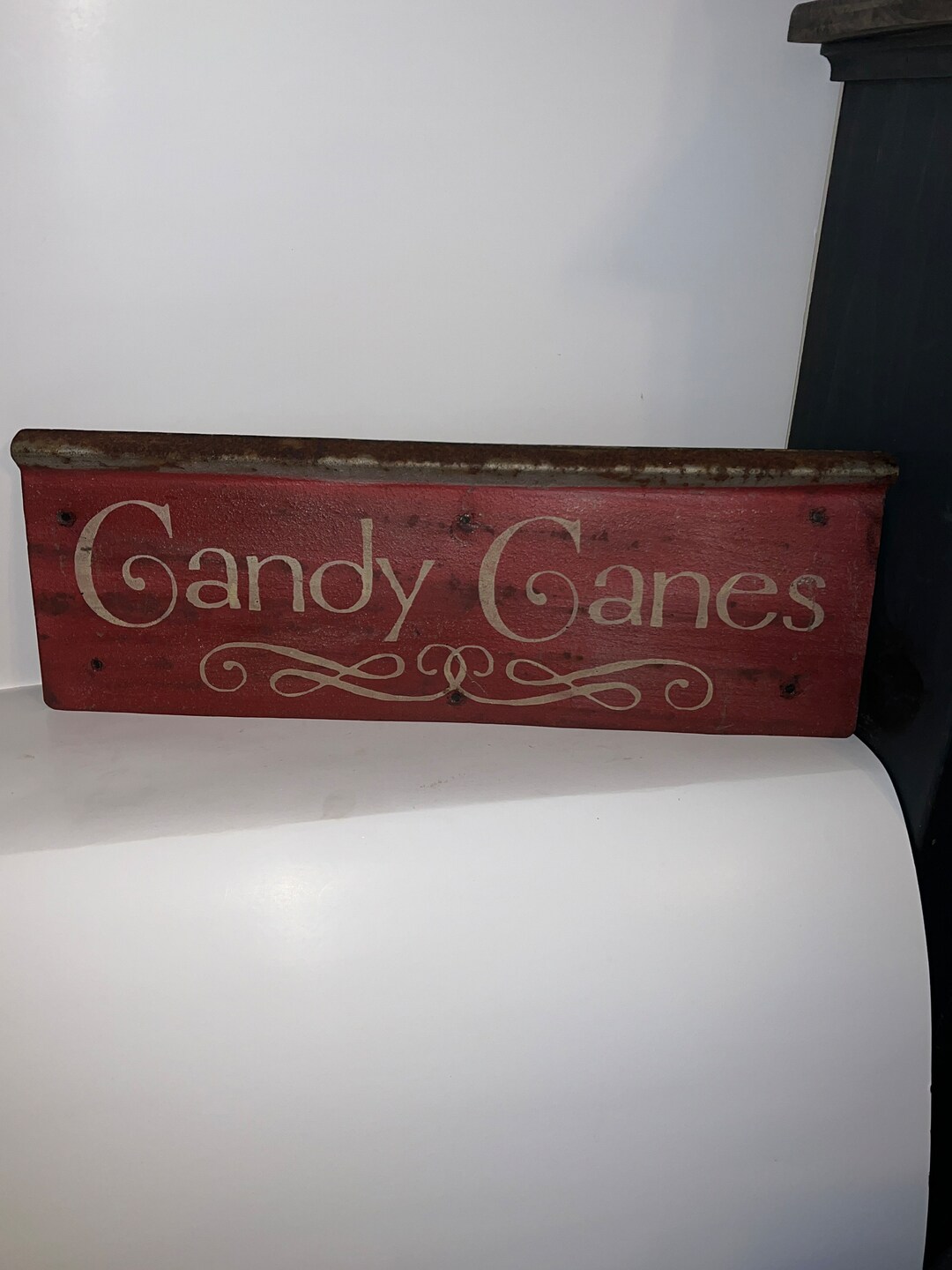 Candy Cane Sign, Metal Roofing Sign, Christmas Decor, Primitive ...