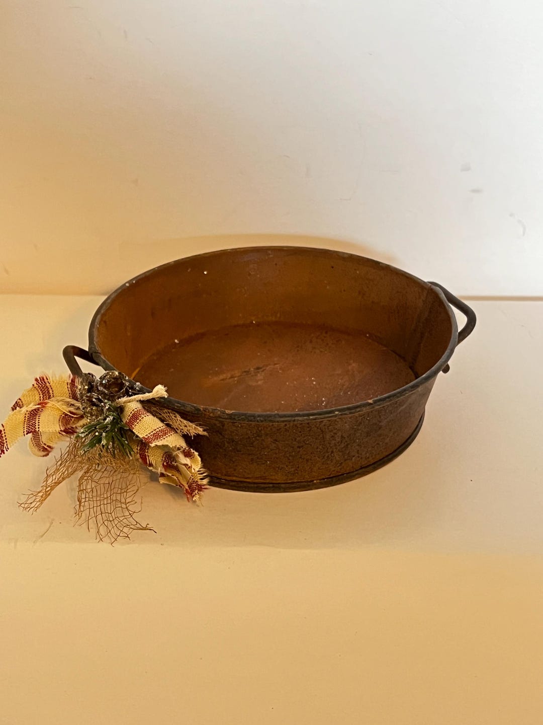 Christmas Candle Pan, Rusty Tin Candle Pan, Christmas Decor, Candle ...