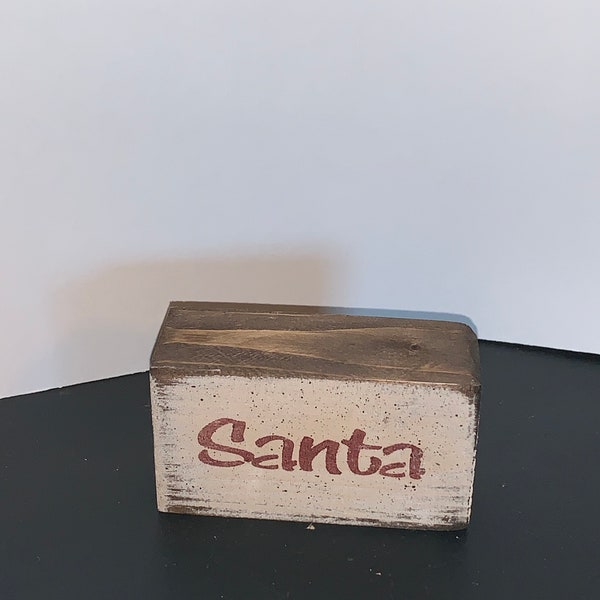 Wood Block Santa - Etsy