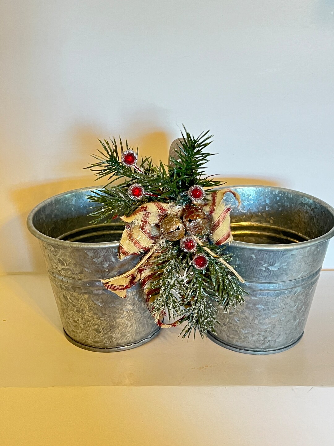 Christmas Pails, Galvanized Pails, Candy Cane Holder, Primitive ...