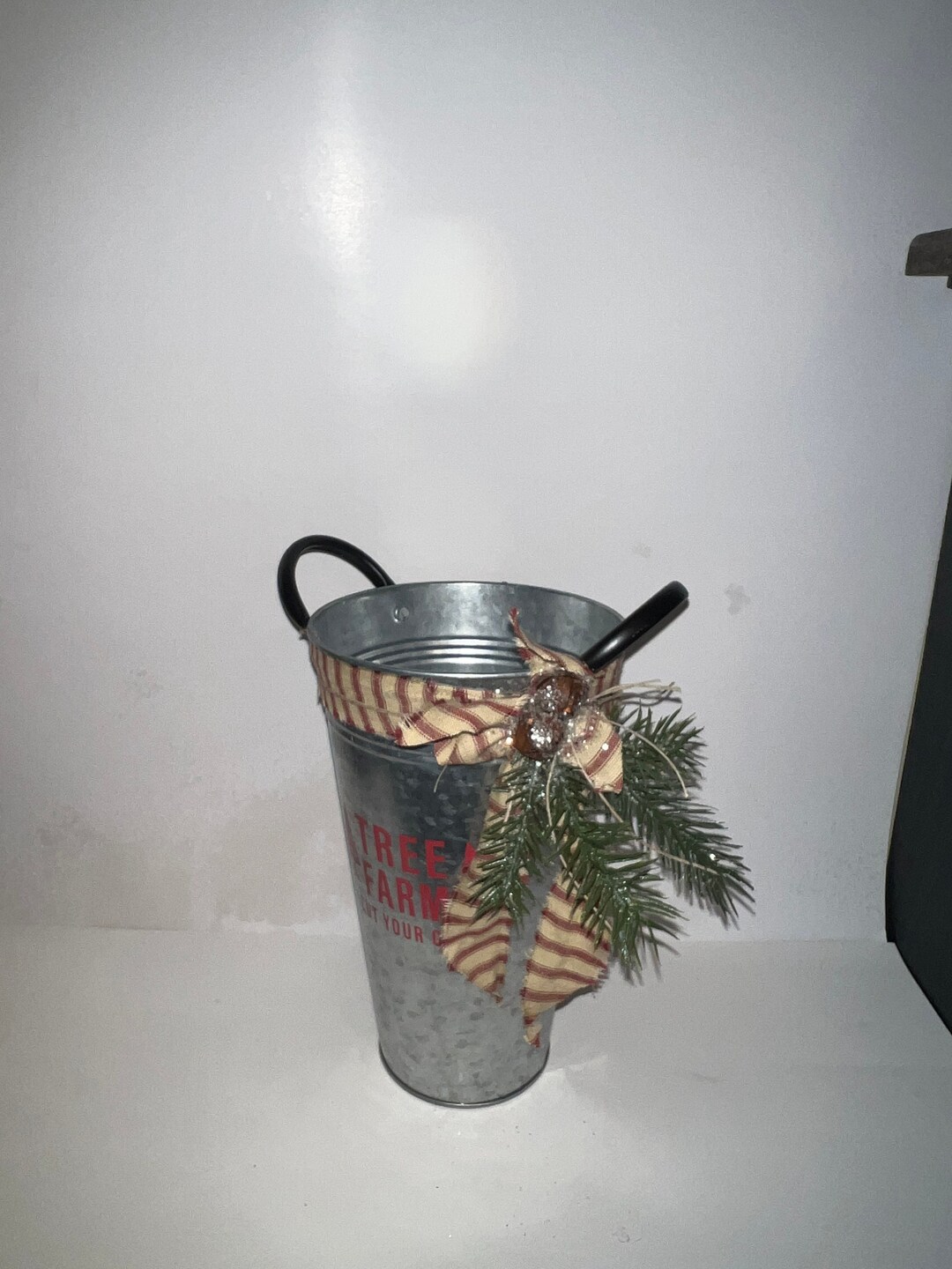 Tree Farm Bucket, Galvanized Bucket, Christmas Pail, Christmas Decor ...