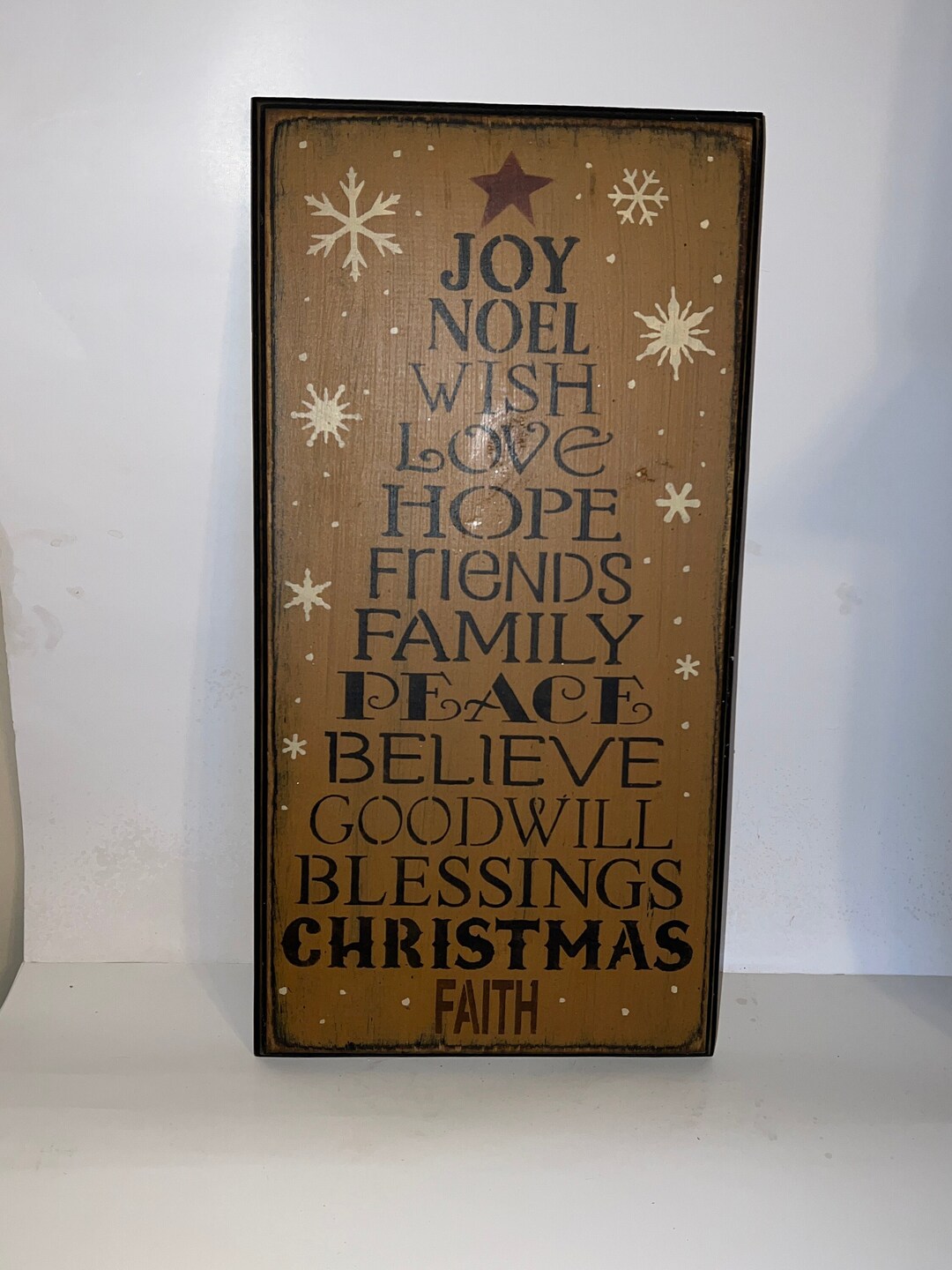 Christmas Sign, Stenciled Sign, Wall Sign, Christmas Words Sign ...