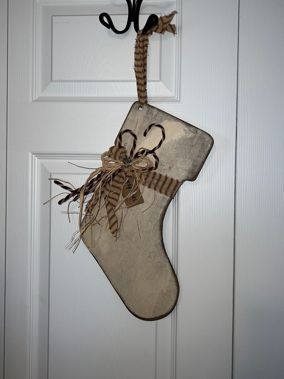 Christmas Stocking, Wood Stocking, Farmhouse Christmas, Primitive ...