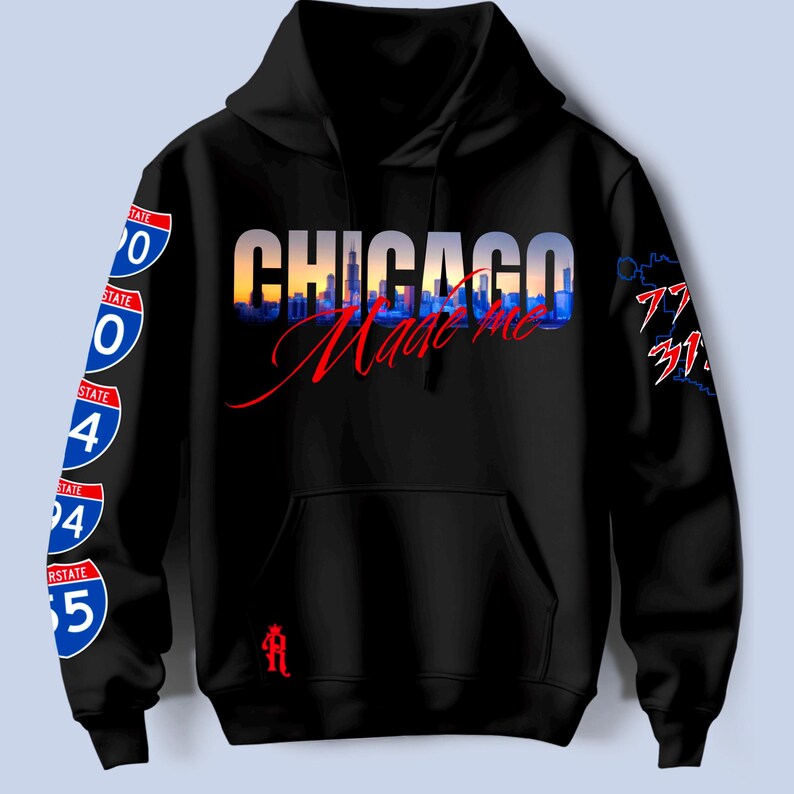 Chicago Made Me Hoodie. Hoodie, Chicago Skyline, 773,312, Cotton, - Etsy