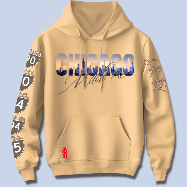 Chicago Made Me Hoodie. Hoodie, Chicago Skyline, 773,312, Cotton, - Etsy