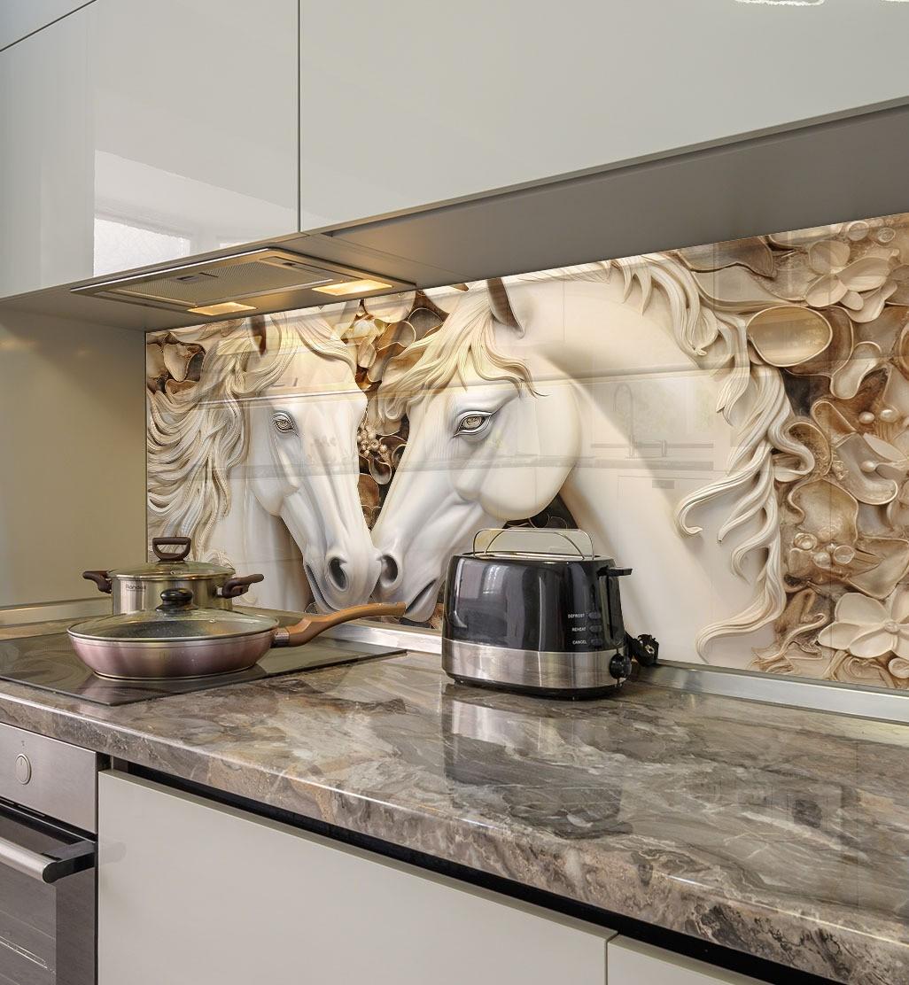 Horse Tempered Glass Backsplash: Kitchen Stove Splashback - Etsy