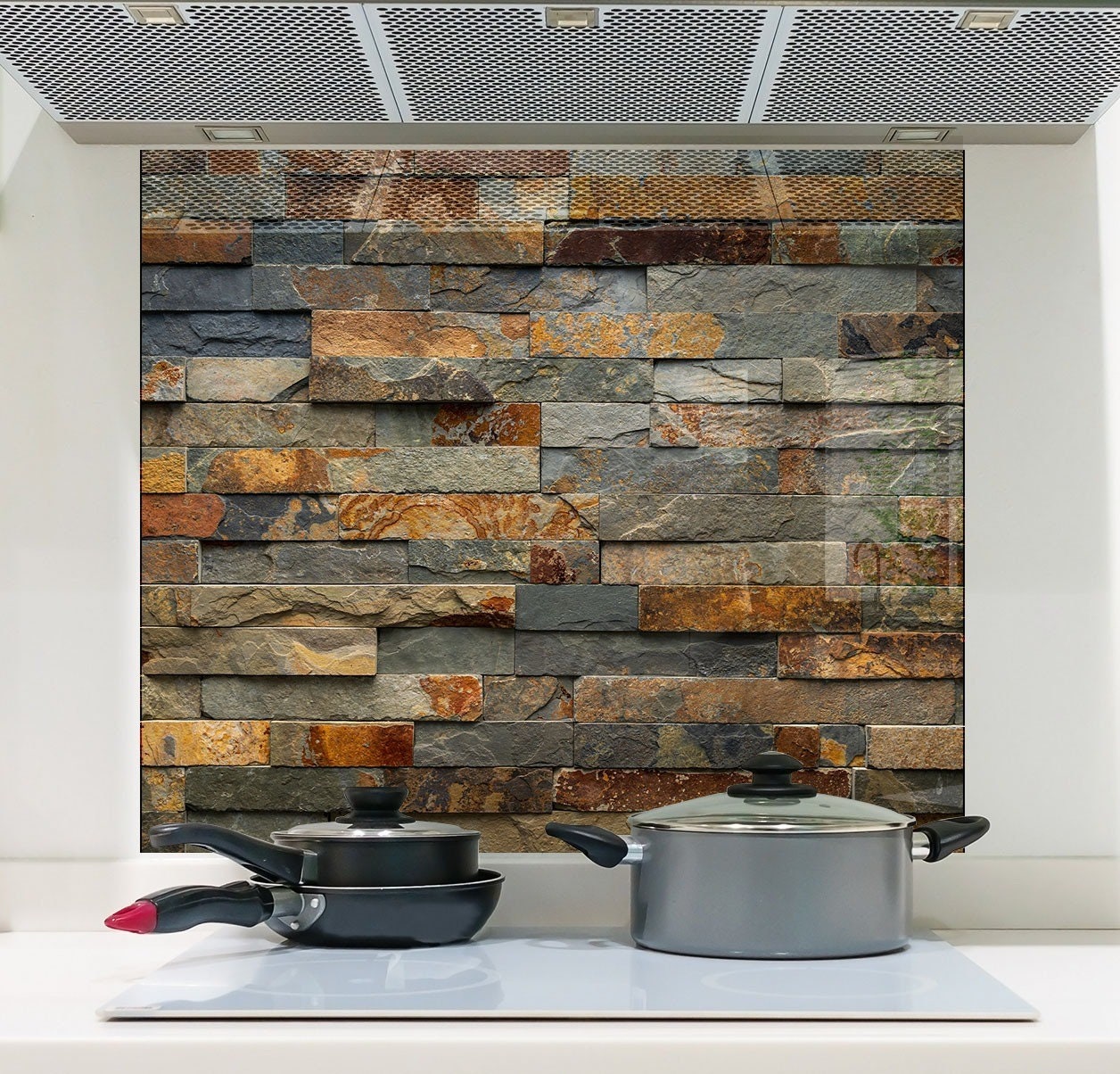 Colorful Stained Backsplash Tile-solid Tempered Glass Wall Protection ...