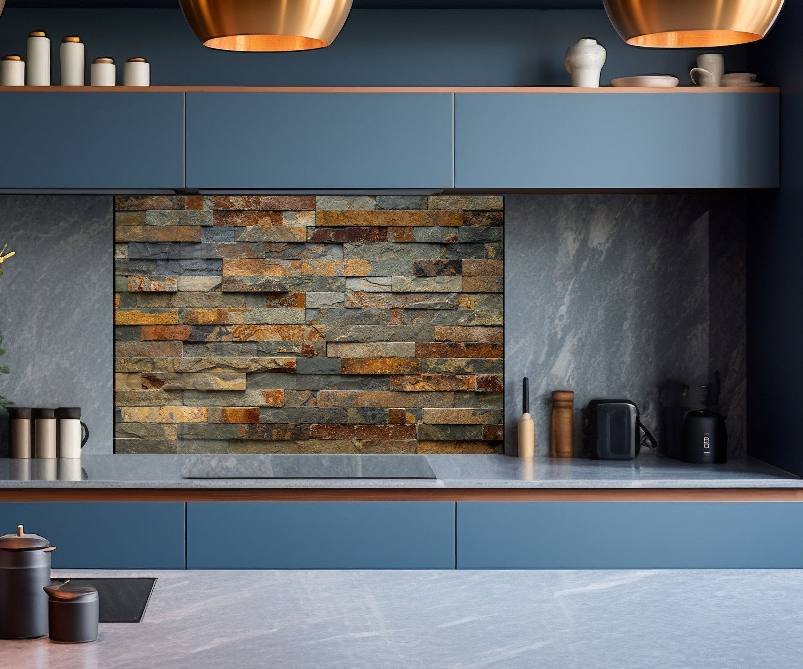 Colorful Stained Backsplash Tile-solid Tempered Glass Wall Protection ...