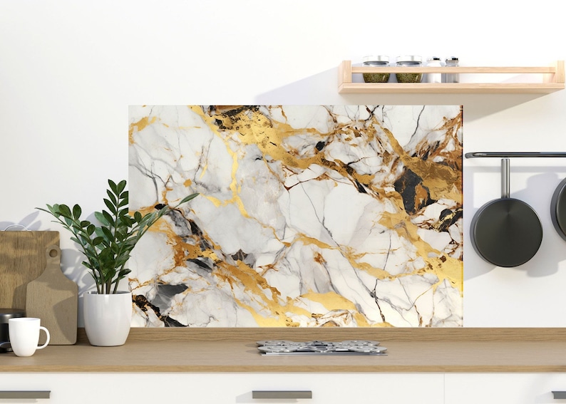 Tempered Glass Backsplash-gold Backsplash Tiles-gold Metal Backsplash ...