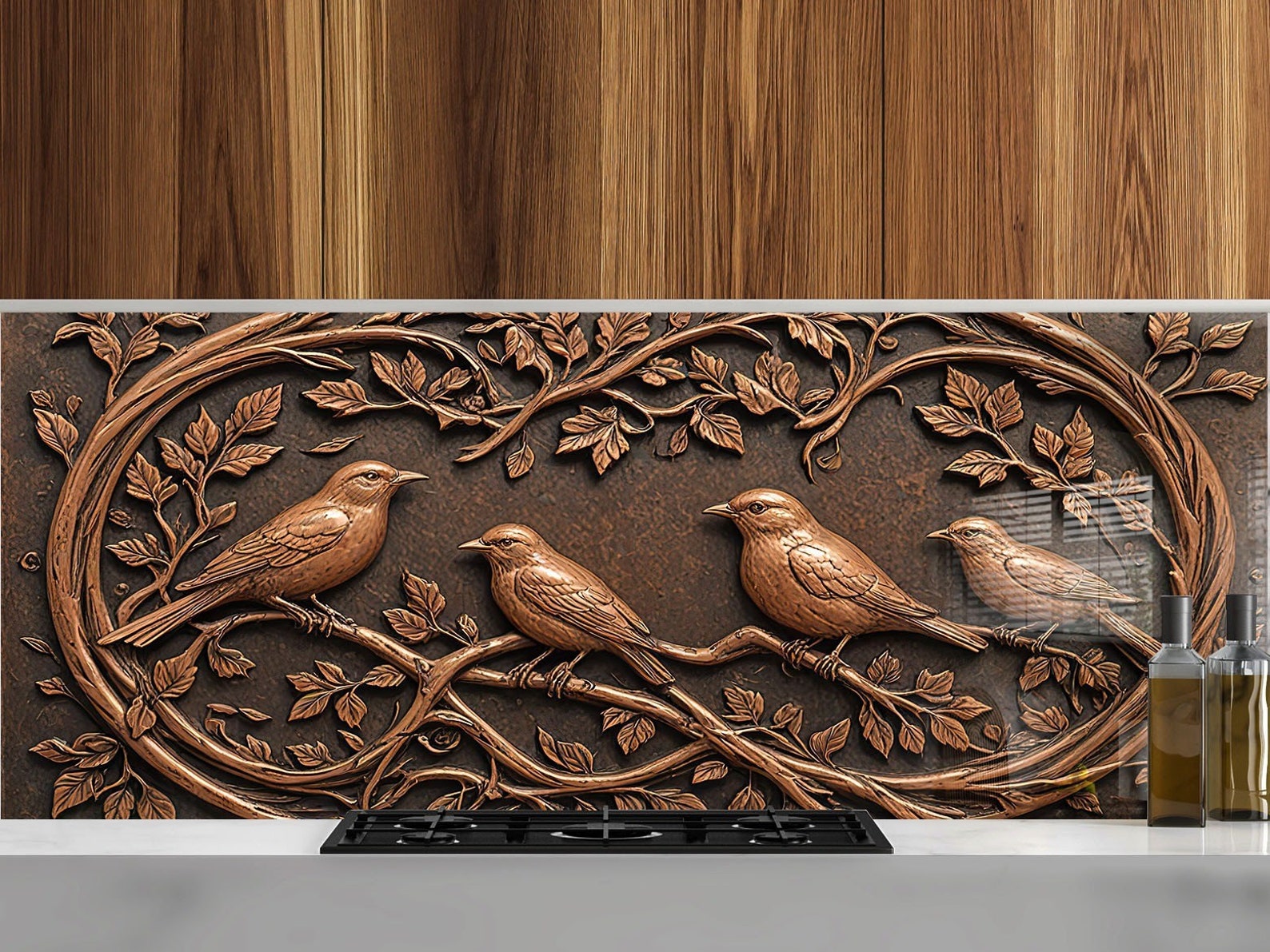 Tempered Glass Backsplash-green Backsplash Tiles-bronze Backsplash ...