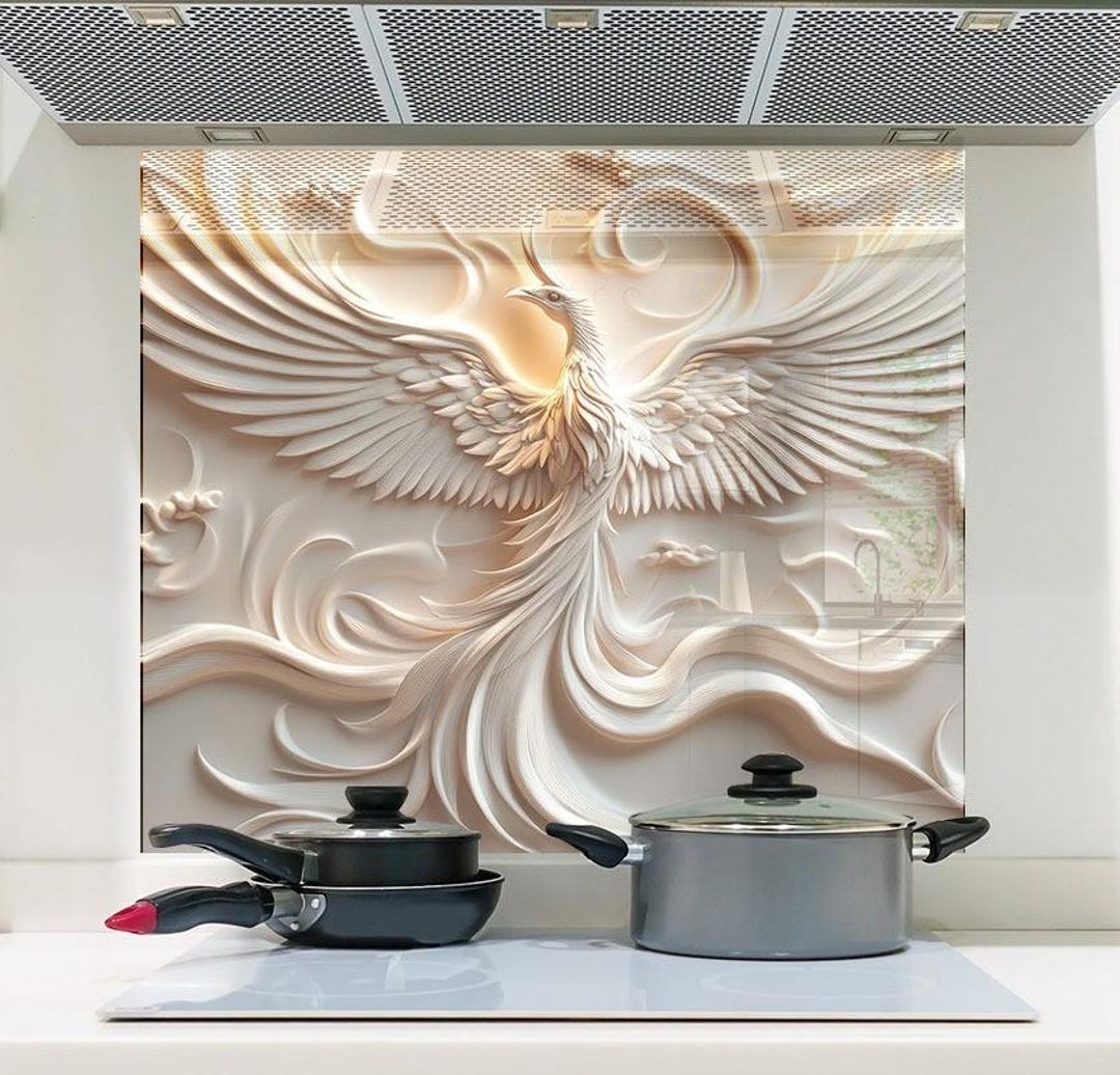 Tempered Glass Backsplash-birds Backsplash Tiles-stove Backsplash for ...
