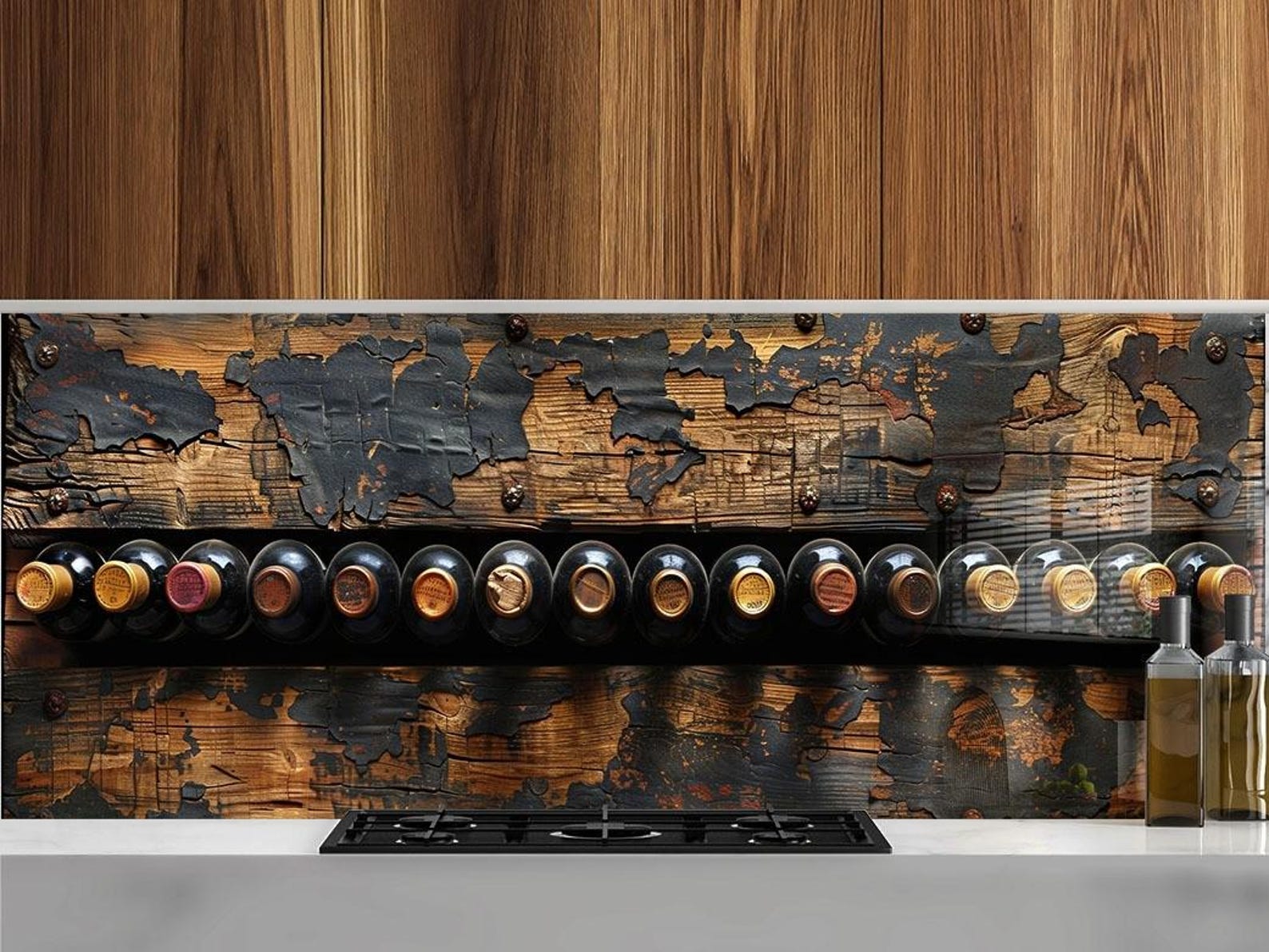 Tempered Glass Wine Backsplash Design-cooker Wall Backsplash Panel ...