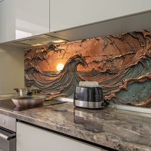 Tempered Glass Backsplash-sunset Backsplash Tiles- Floral Splashback ...