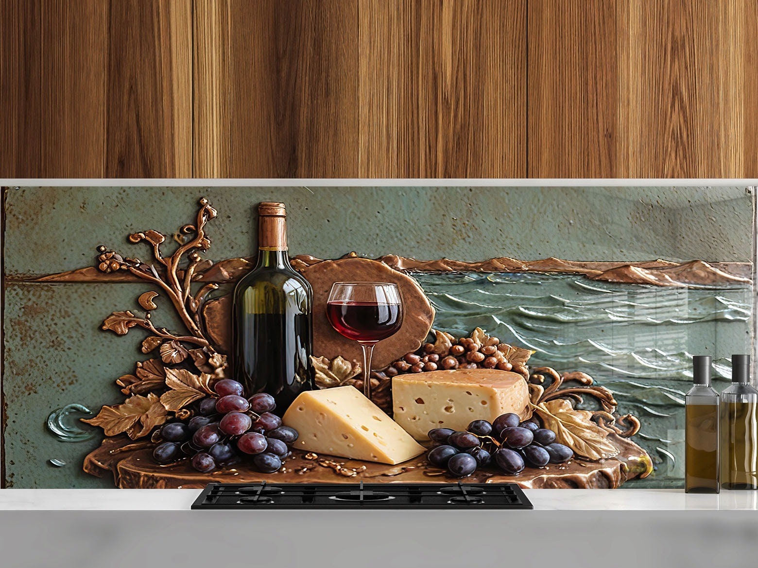 Tempered Glass Backsplash-green Backsplash Tiles-bronze Backsplash ...