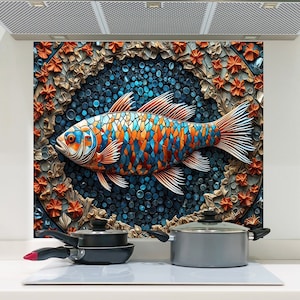 Tempered Glass Backsplash-mosaic Fish Backsplash Tiles-fish Backsplash ...