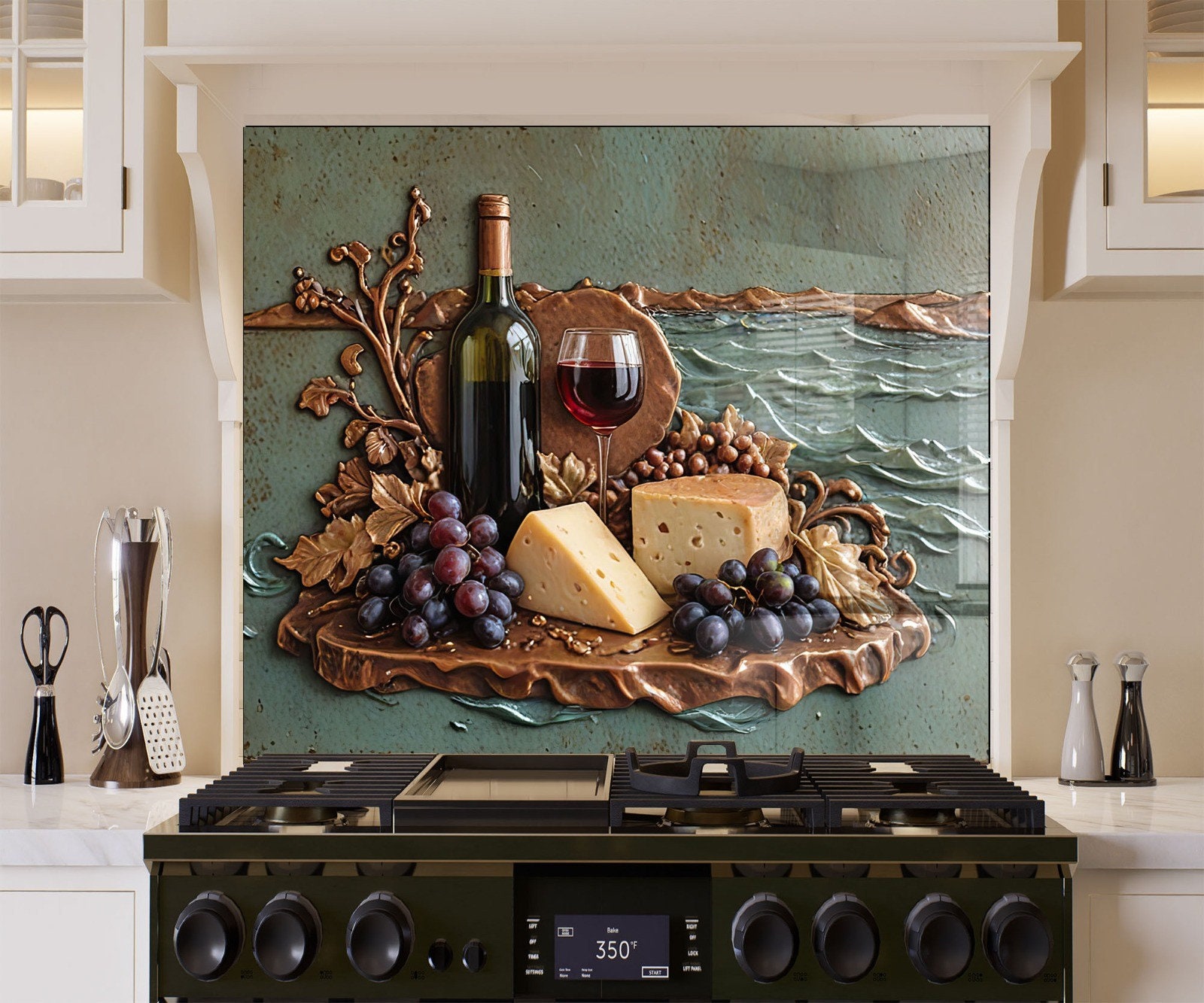 Tempered Glass Backsplash-green Backsplash Tiles-bronze Backsplash ...