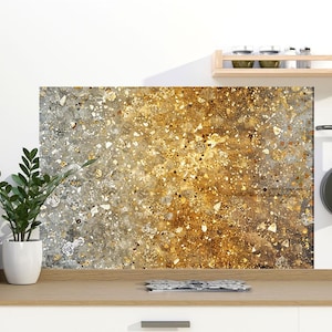 Tempered Glass Backsplash-gold Backsplash Tiles-gold Metal Backsplash ...