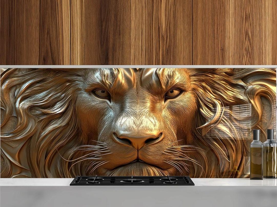 Tempered Glass Backsplash-lion Backsplash Tiles-animal Backsplash-lion ...
