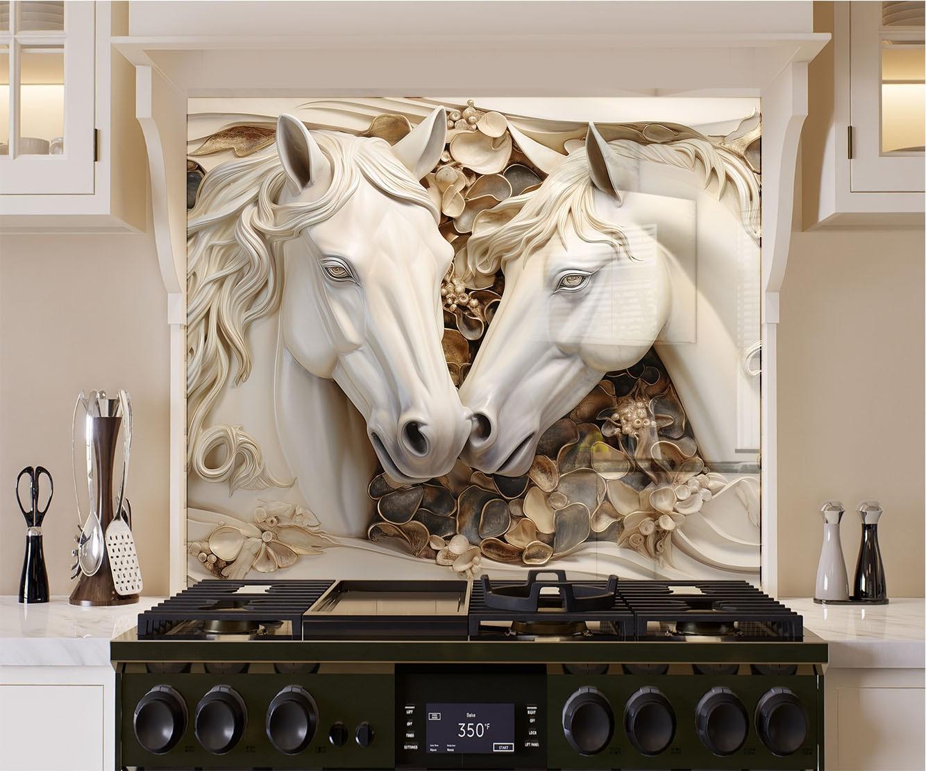 Horse Tempered Glass Backsplash: Kitchen Stove Splashback - Etsy