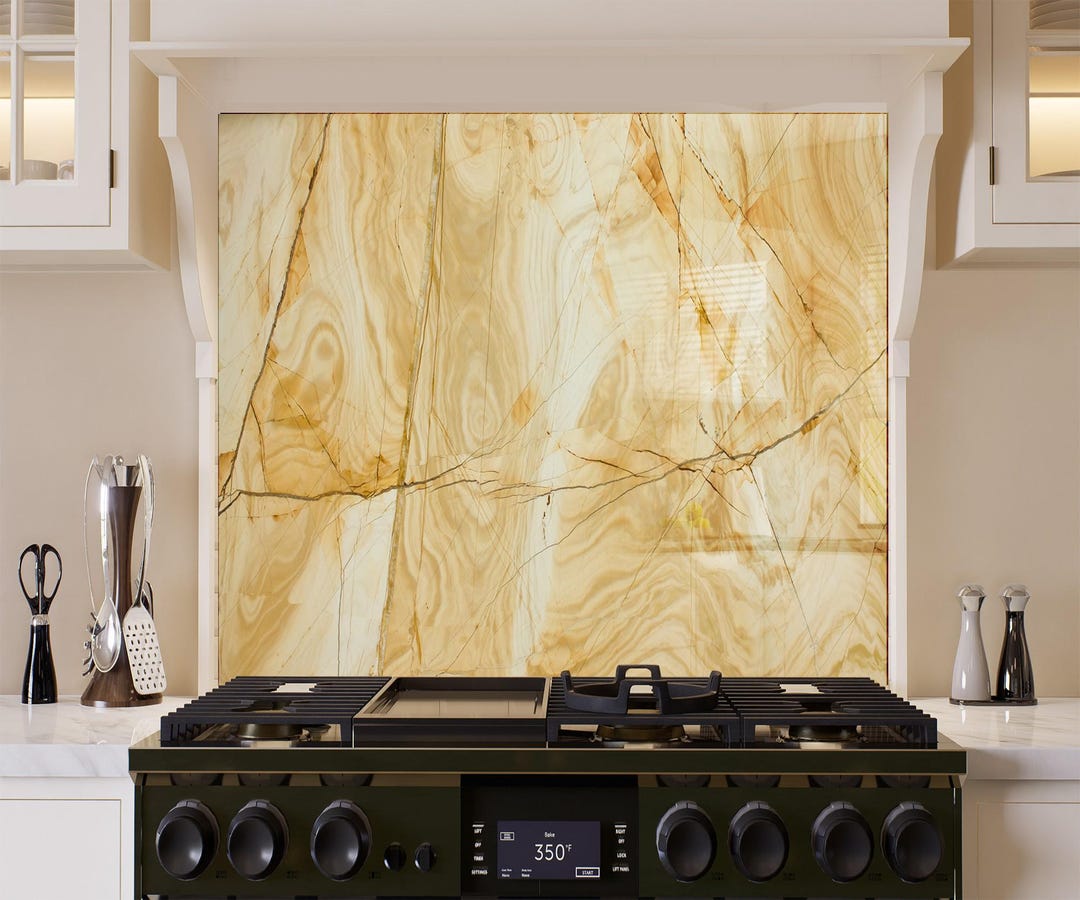 Tempered Glass Backsplash Marble Backsplash Tiles-stove Backsplash for ...